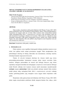MENUJU INTERPRETASI STATISTIK EKSPERIMEN CELAH GANDA: ANALISIS VARIABEL ...
