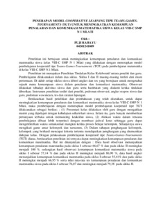 PENERAPAN MODEL COOPERATIVE LEARNING TIPE TEAMS-GAMES-TOURNAMENTS (TGT ...