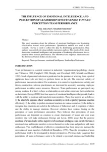 THE INFLUENCE OF EMOTIONAL INTELEGENCE, AND PERCEPTION OF LEADERSHIP ...